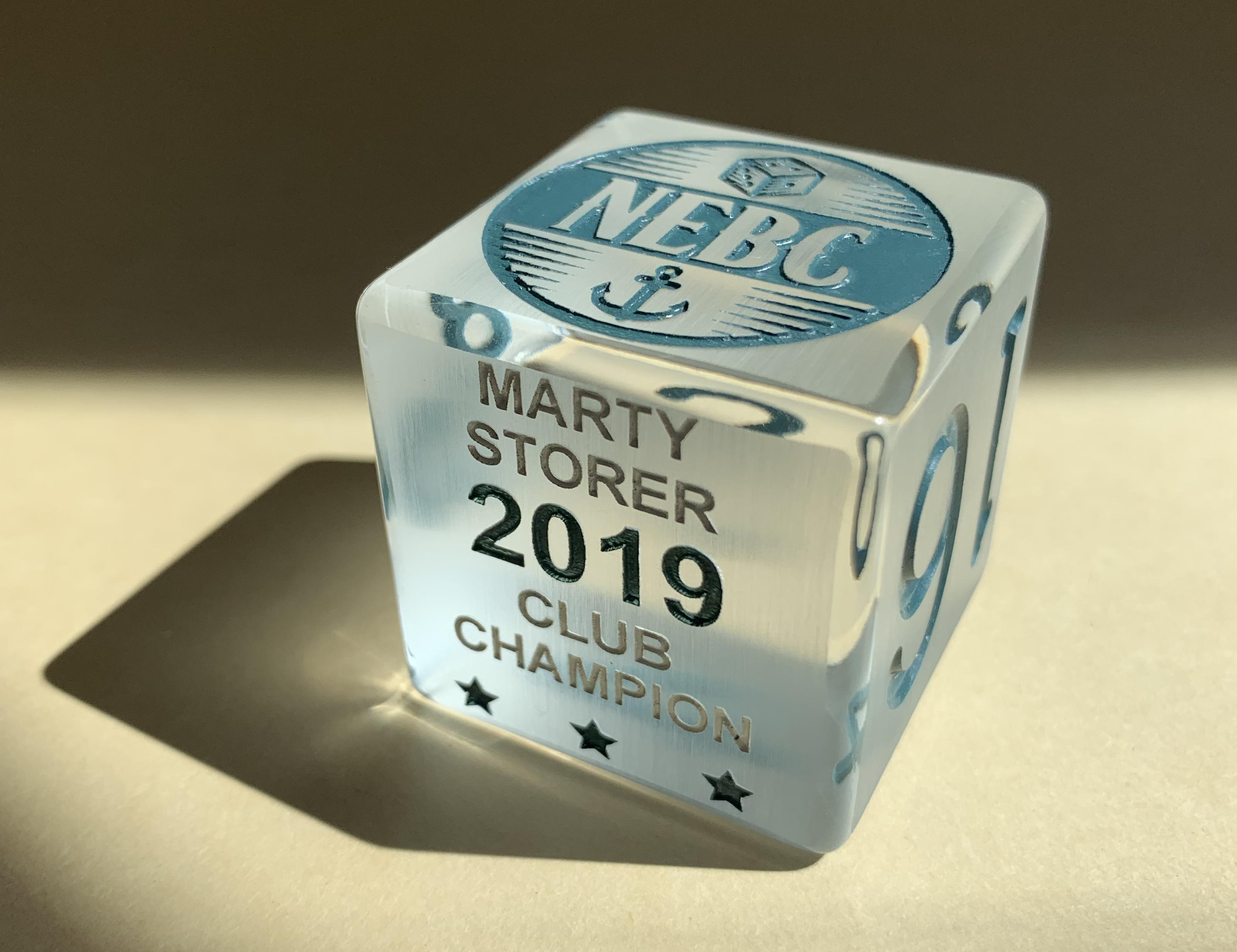 A Trophy Cube for our Champions – New England Backgammon Club